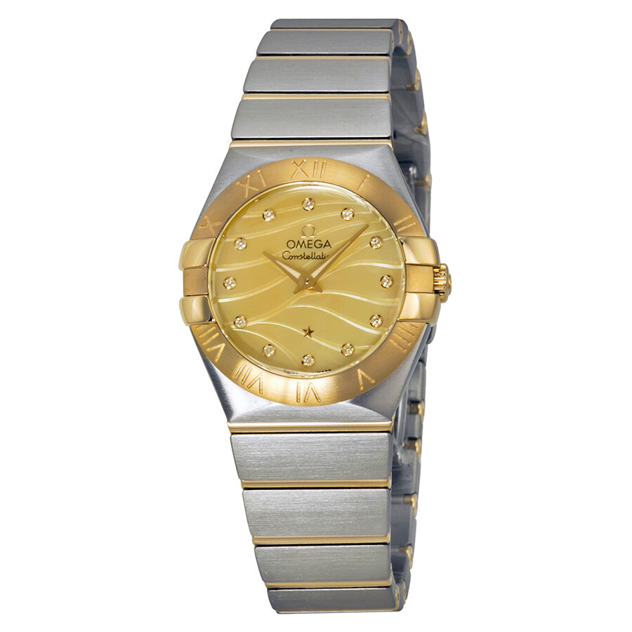 Omega Pre-owned Omega Constellation Diamond Champagne Mother of Pearl ...