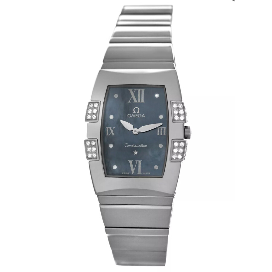 Omega Pre-owned Omega Constellation Quadrella Quartz Diamond Blue Dial ...