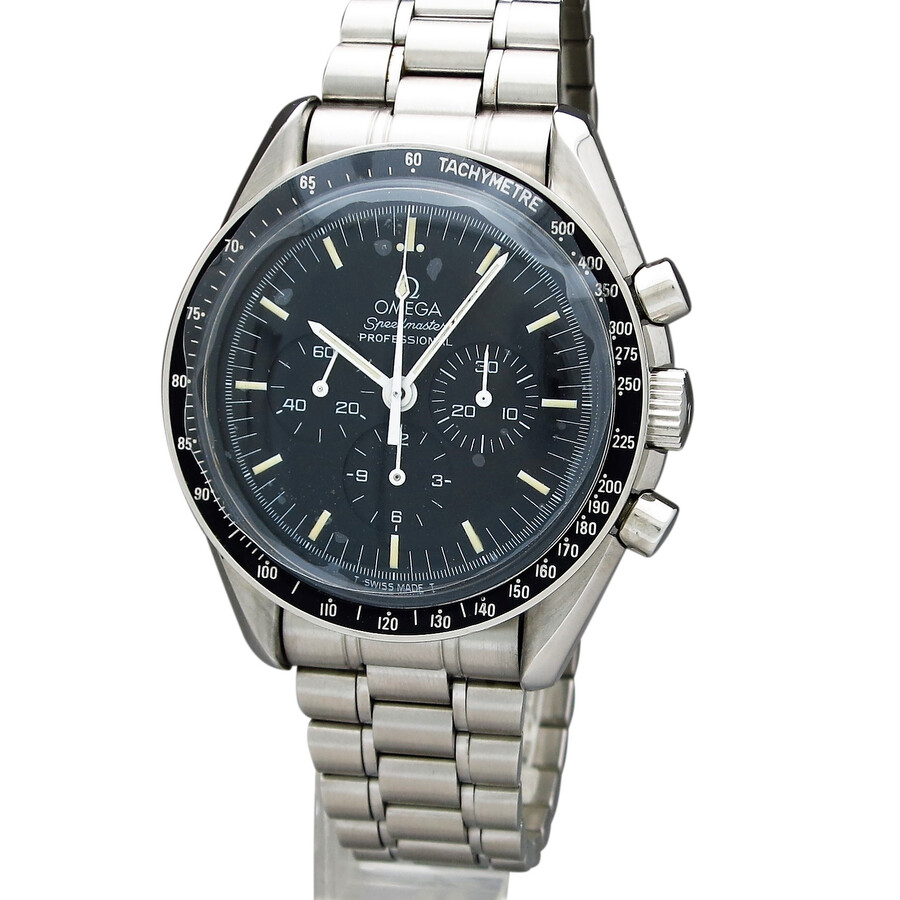 Omega Pre-owned Omega Moon Watch Chronograph Black Dial Men's Watch ...