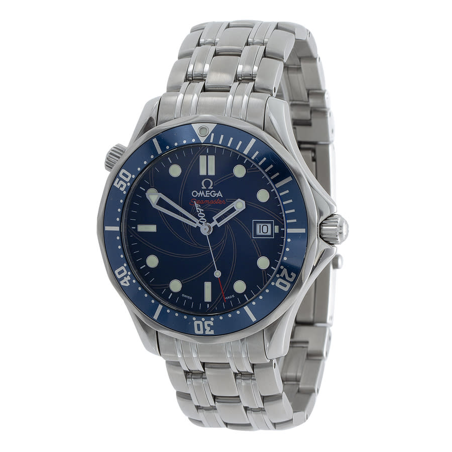 Omega Pre-owned Omega Seamaster James Bond 007 Automatic Blue Dial Men ...