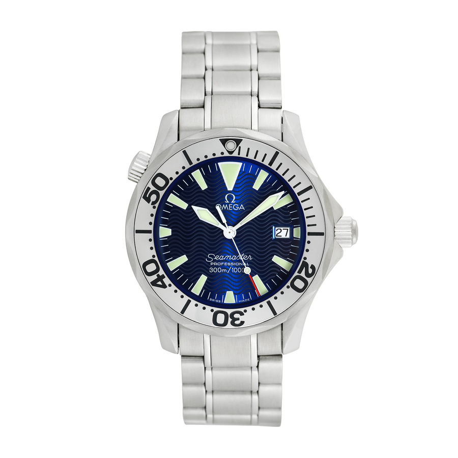 Omega Pre-owned Omega Seamaster Professional Quartz Chronometer Blue ...