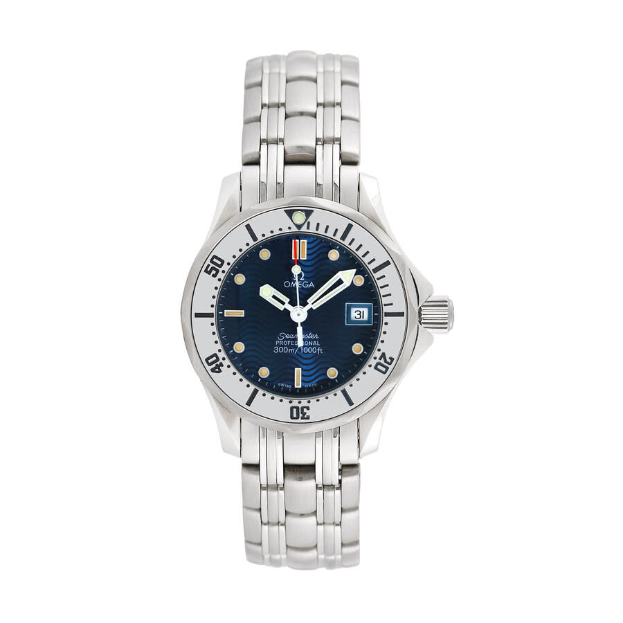 Omega Pre-owned Omega Seamaster Quartz Blue Dial Ladies Watch 2582.8 ...
