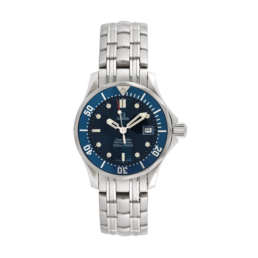 Omega Pre-owned Omega Seamaster Quartz Blue Dial Ladies Watch 2583.8 ...