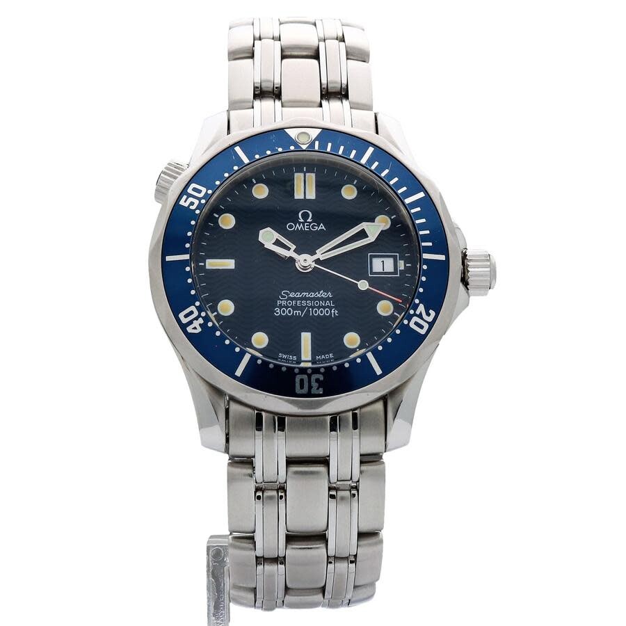 Omega Pre-owned Omega Seamaster Quartz Blue Dial Unisex Watch 2561.80 ...