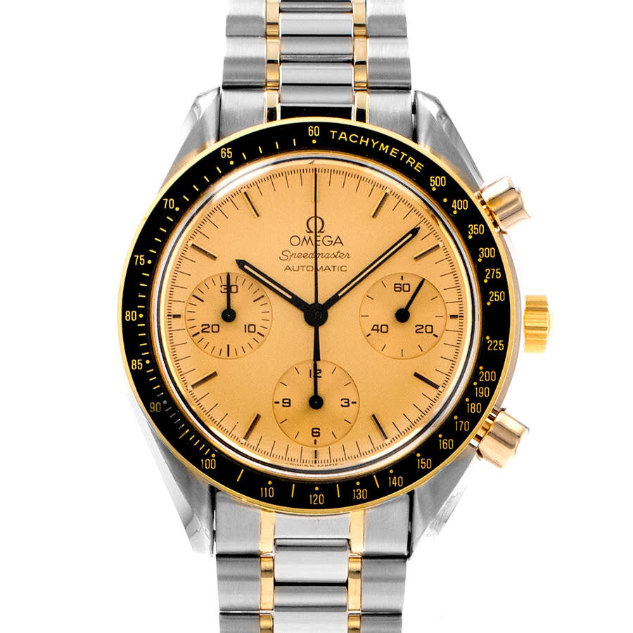 Omega Pre-owned Omega Speedmaster Chronograph Automatic Gold Dial Men's ...
