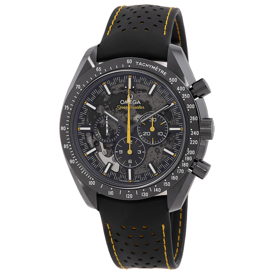 Omega Pre-owned Omega Speedmaster Chronograph Tachymeter Black Dial Men ...
