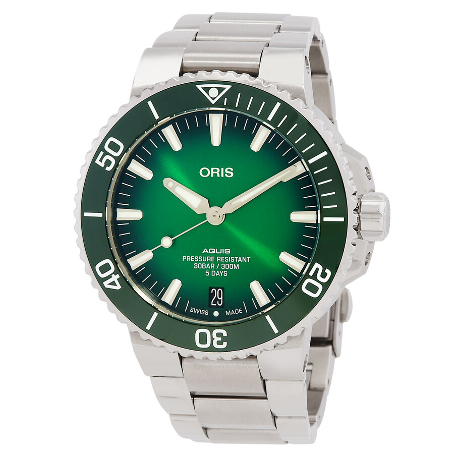 Oris Pre-owned Oris Aquis Date Automatic Green Dial Men's Watch ...