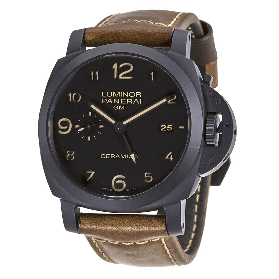 Panerai Pre-owned Panerai Luminor 1950 3 Days GMT Automatic Black Dial ...