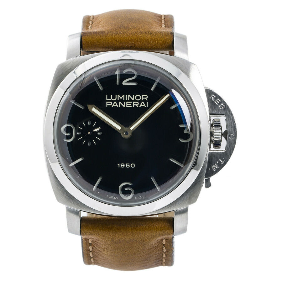 Panerai Pre-owned Panerai Luminor 1950 Black Dial Men's Watch PAM00127 ...