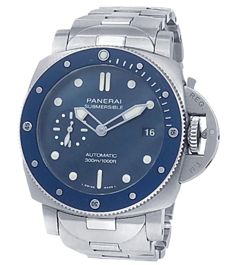 Panerai Pre-owned Panerai Submersible Blu Notte Blue Dial Men's Watch ...