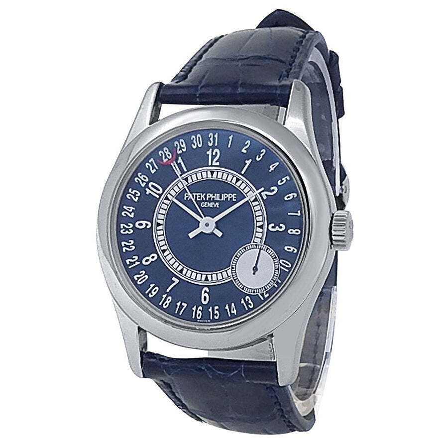 Patek Philippe Pre-owned Patek Philippe Calatrava Automatic Blue Dial ...