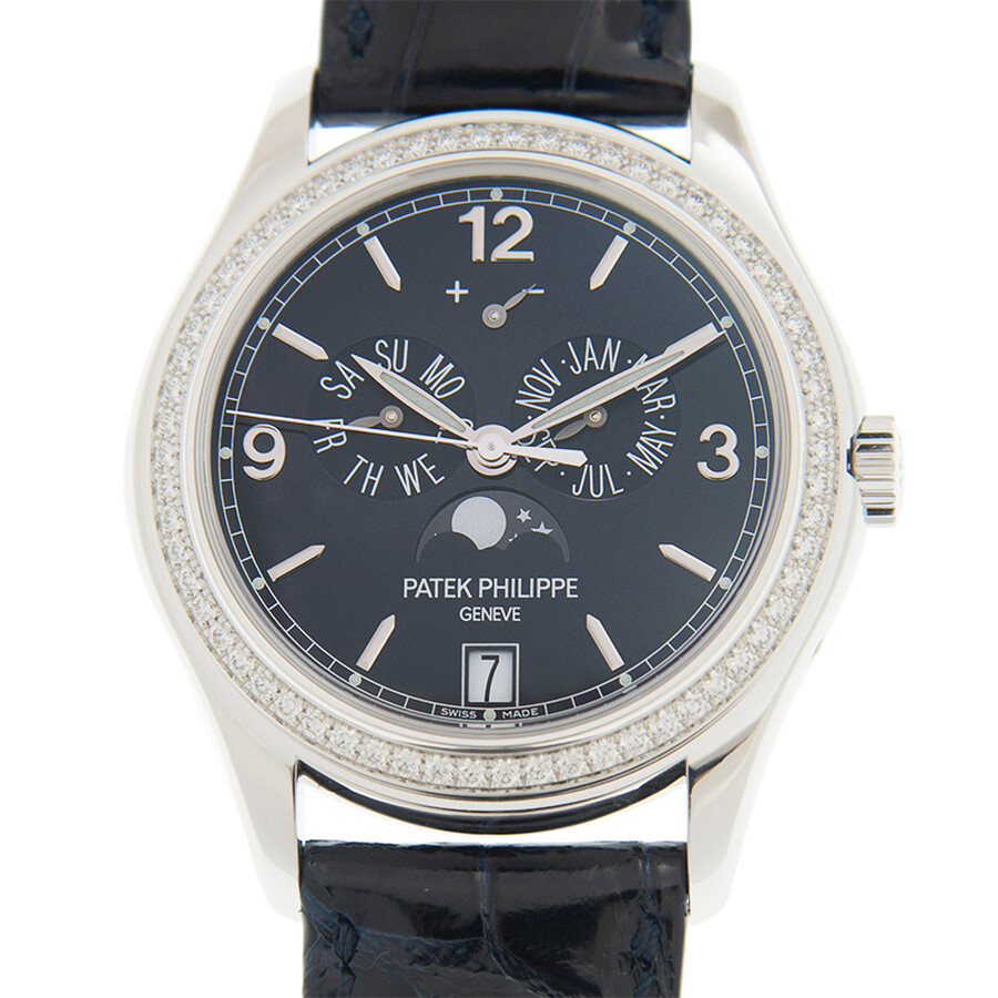 Patek Philippe Pre-owned Patek Philippe Complications Diamond Blue Dial ...