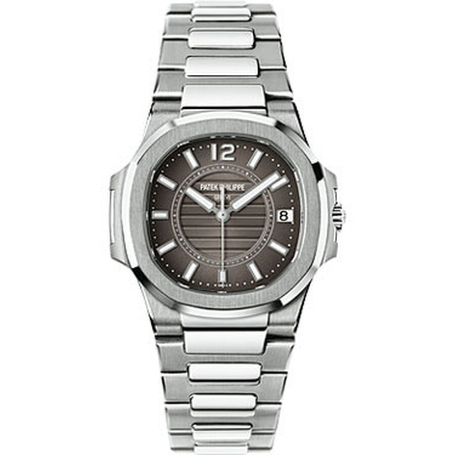 Patek Philippe Pre-owned Patek Philippe Nautilus Charcoal Grey Dial ...