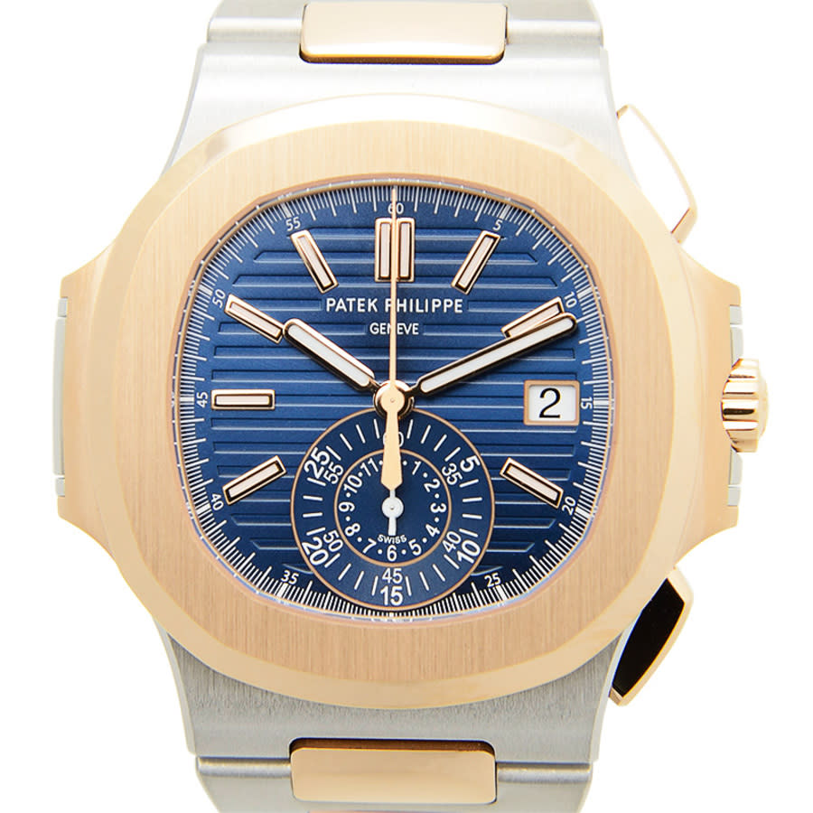 Patek Philippe Pre-owned Patek Philippe Nautilus Chronograph Blue ...