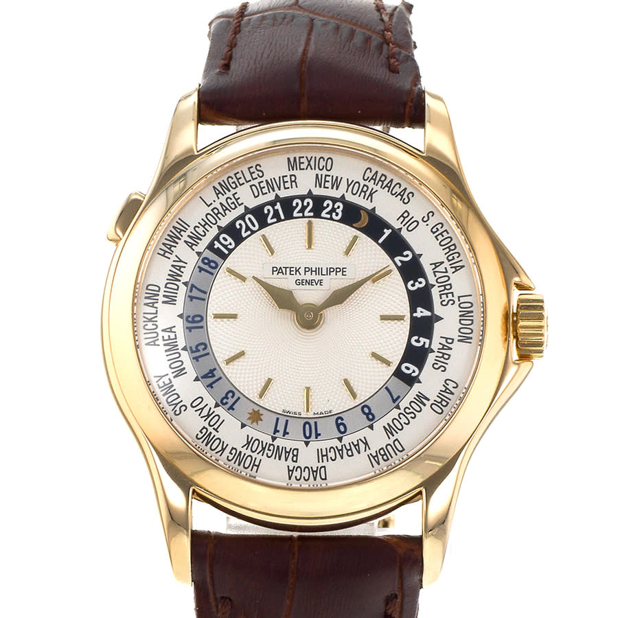 Patek Philippe Pre-owned Patek Philippe World Time Automatic Silver ...
