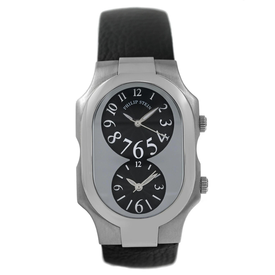 Philip Stein Pre-owned Philip Stein Teslar Dual Time Zone Black Dial ...