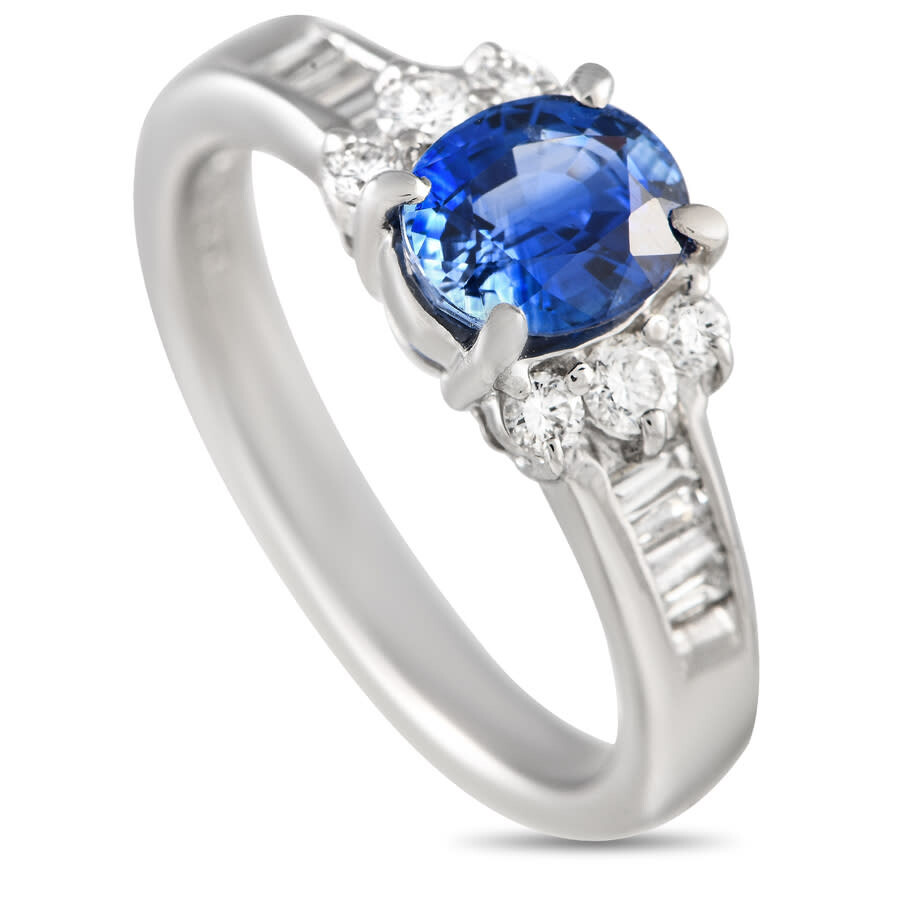 Lb Exclusive Pre-Owned Platinum 0.32ct Diamond and Sapphire Ring MF17 ...