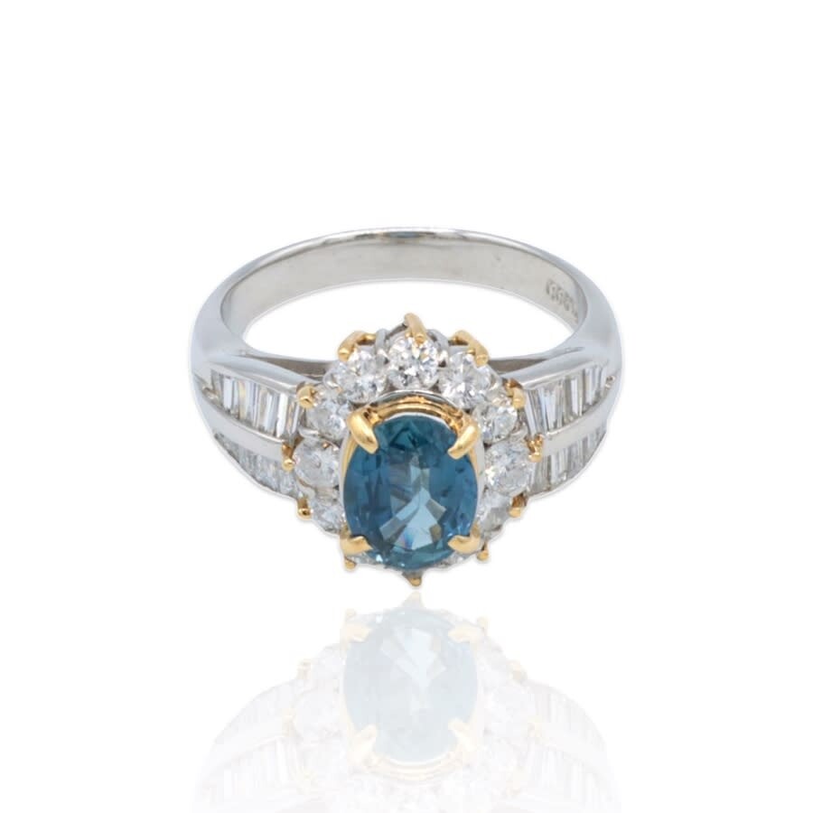 Estate Jewelry Pre-Owned Platinum & 18K Yellow Gold Diamond , Sapphire ...