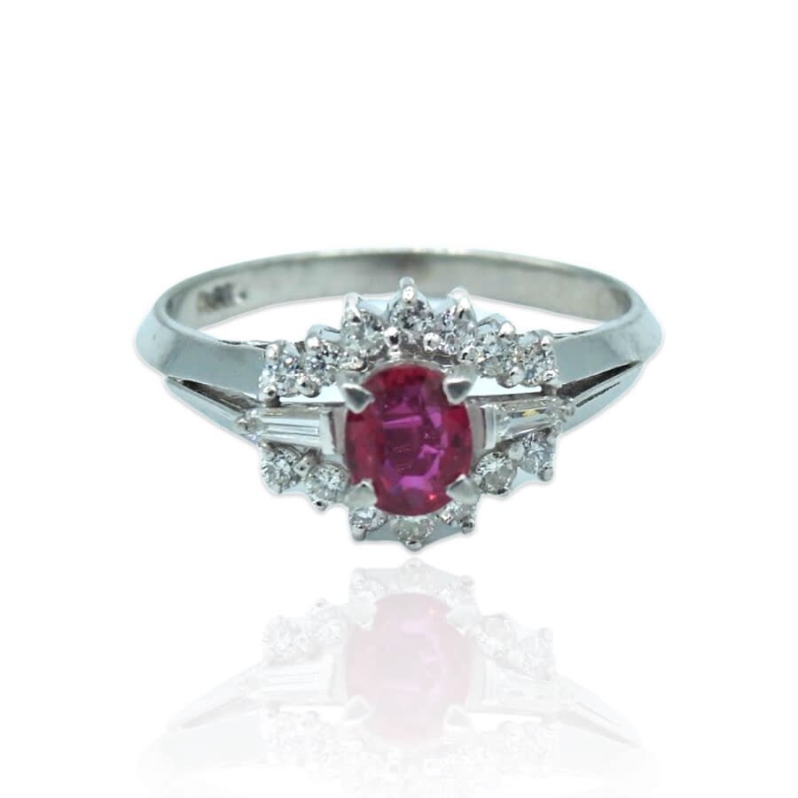 Estate Jewelry Pre-Owned Platinum Diamond Ruby Ring 61879 - Pre-Owned ...