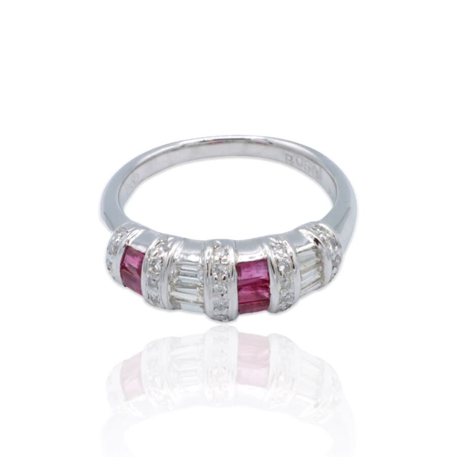 Estate Jewelry Pre-Owned Platinum Diamond Ruby Ring 62851 - Pre-Owned ...