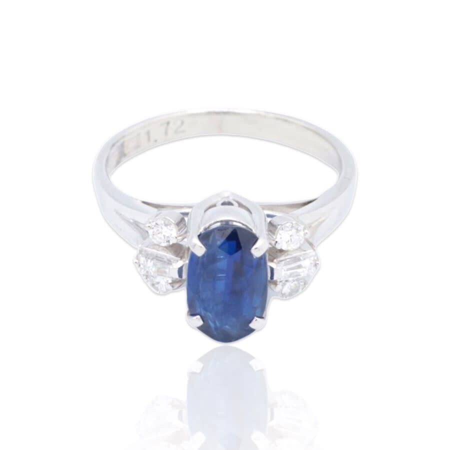 Estate Jewelry Pre-Owned Platinum Diamond Sapphire Ring 61400 - Pre ...