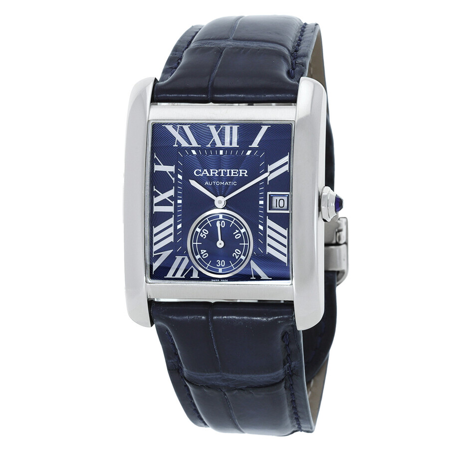 Pre-owned Pre-owned Cartier Tank MC Automatic Blue Dial Men's Watch ...