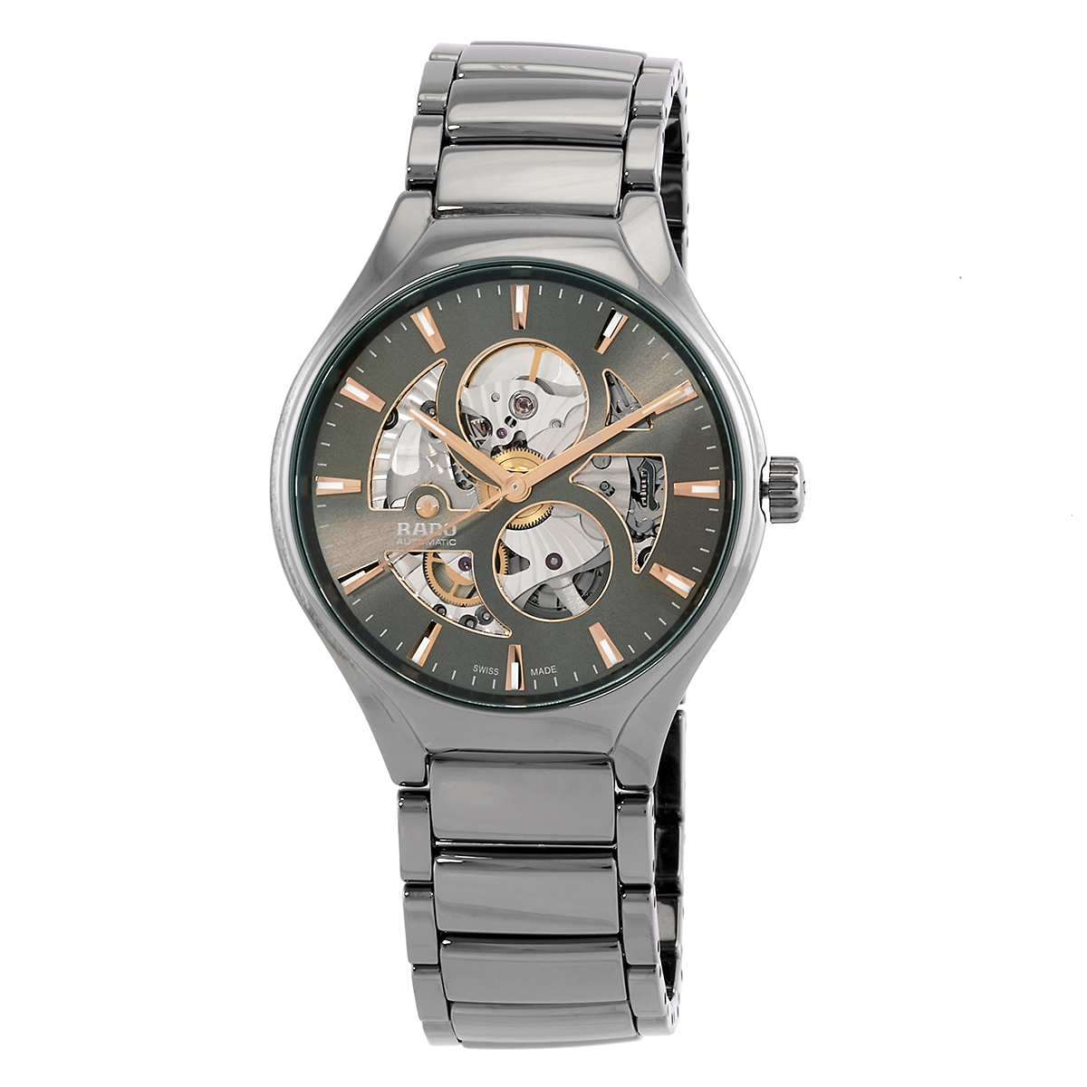 Rado Pre-owned Rado True Round Automatic Open Heart Grey Dial Unisex ...
