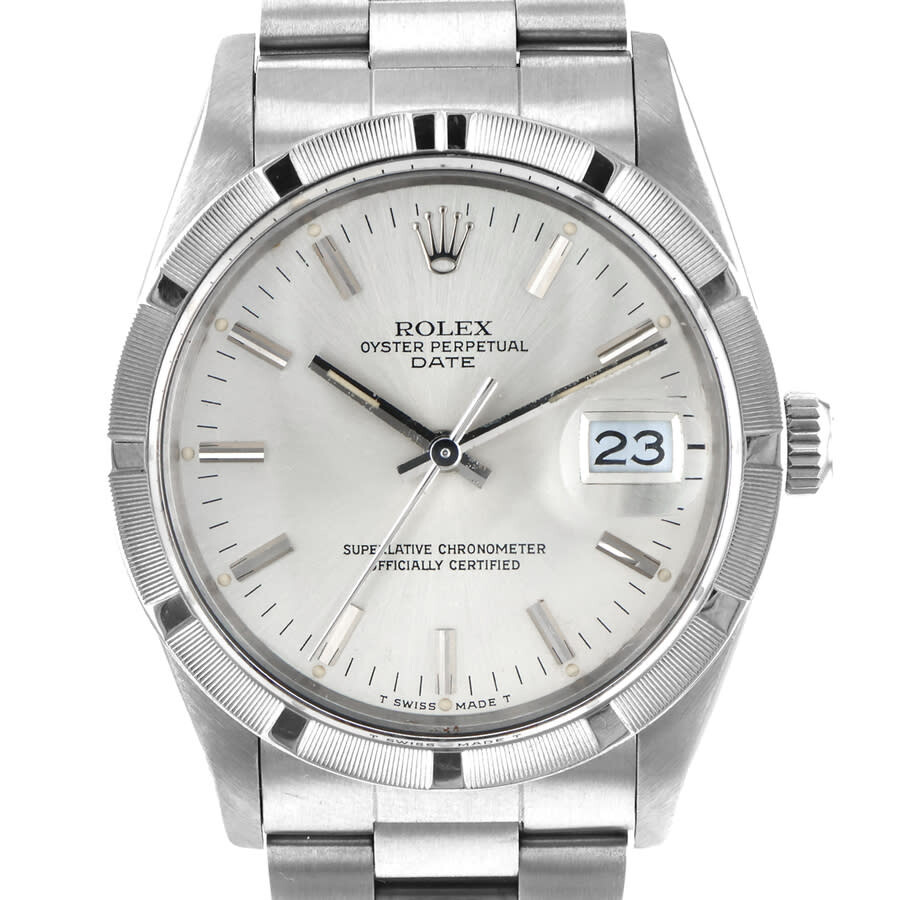 Rolex Pre-owned Rolex Date Automatic Chronometer Silver Dial Men's ...