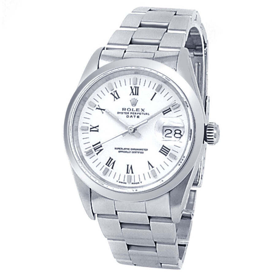 Rolex Pre-owned Rolex Date Automatic Chronometer White Dial Men's Watch ...
