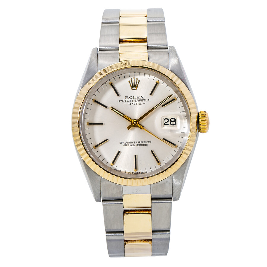 Rolex Pre-owned Rolex Date Automatic Silver Dial Men's Watch 1500 SSO ...