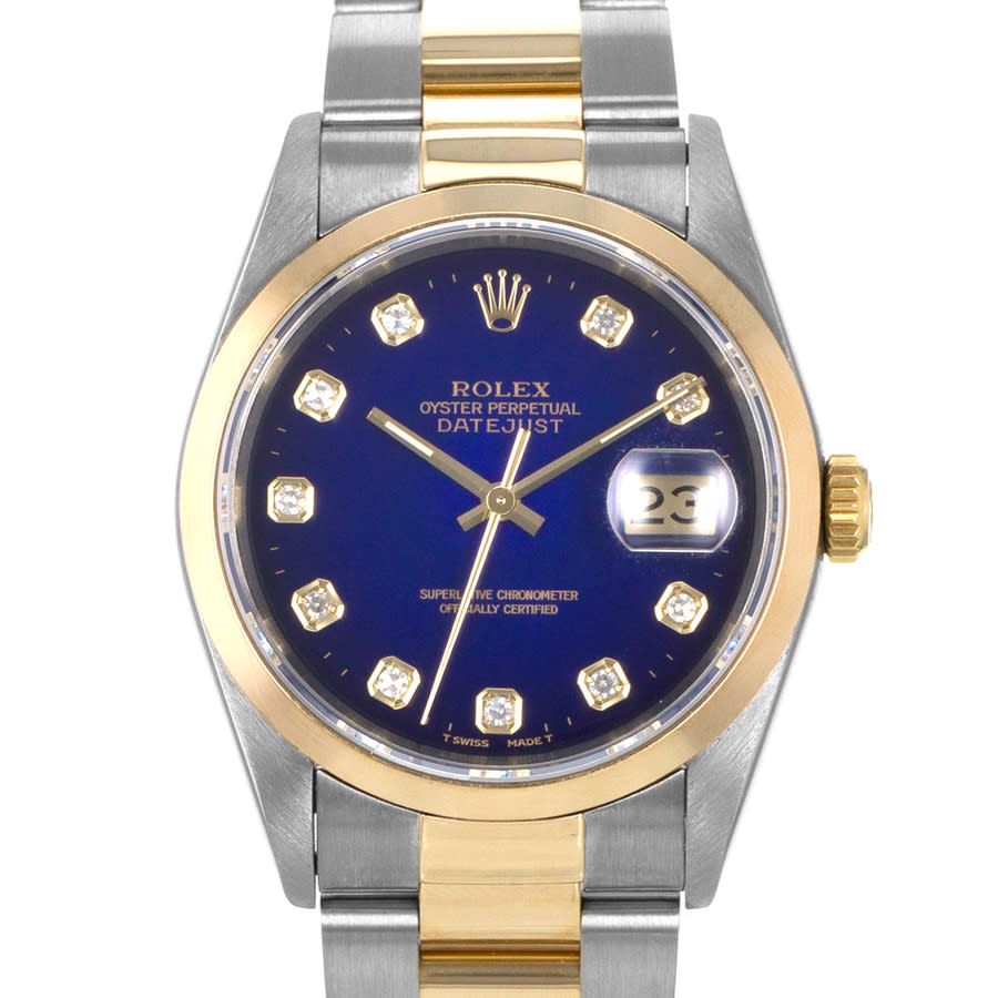 Rolex Pre-owned Rolex Datejust 36 Automatic Chronometer Diamond Blue ...