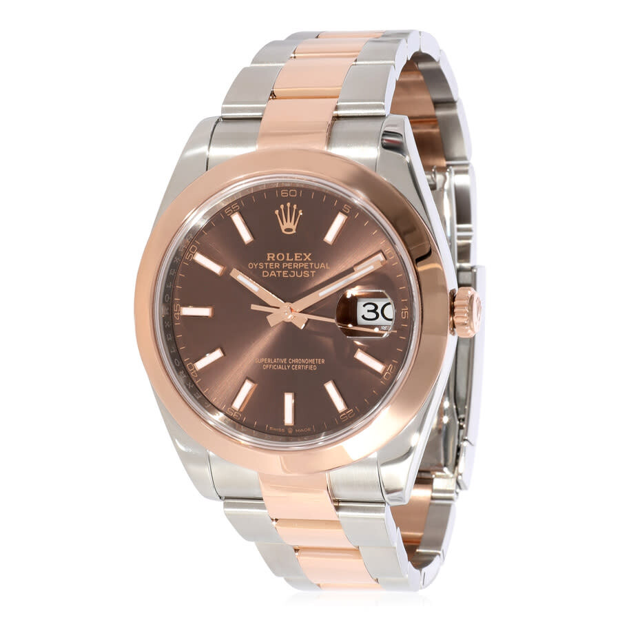 Rolex Pre-owned Rolex Datejust 41 Chocolate Brown Dial Steel and 18K ...
