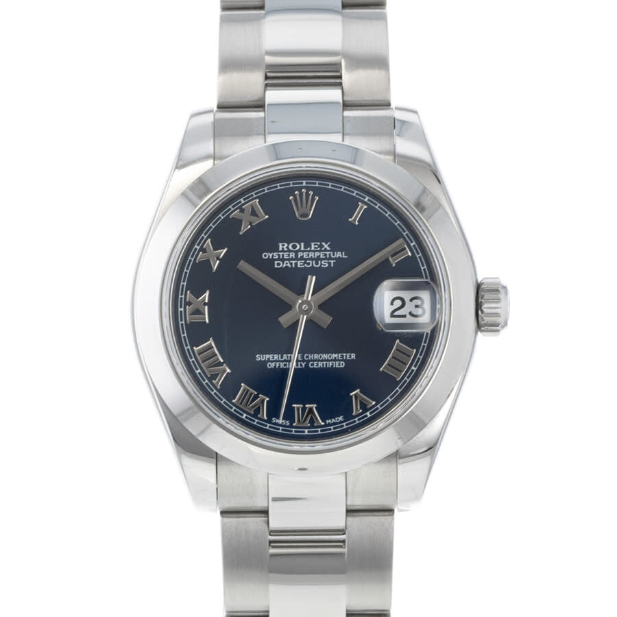 Rolex Pre-owned Rolex Datejust Automatic Chronometer Blue Dial Ladies ...