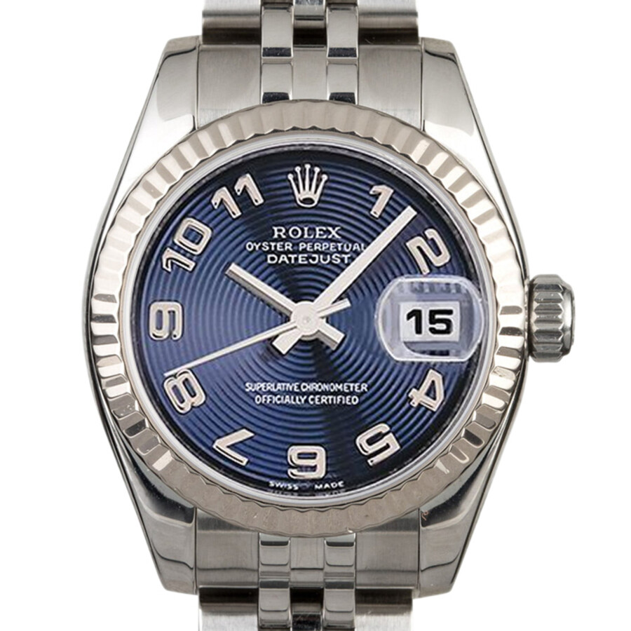 Rolex Pre-owned Rolex Datejust Automatic Chronometer Blue Dial Ladies ...