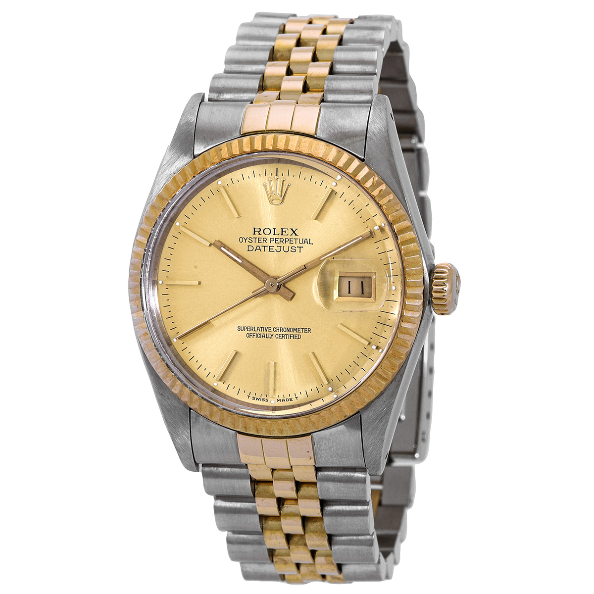 Rolex Pre-owned Rolex Datejust Automatic Chronometer Champagne Dial Men ...