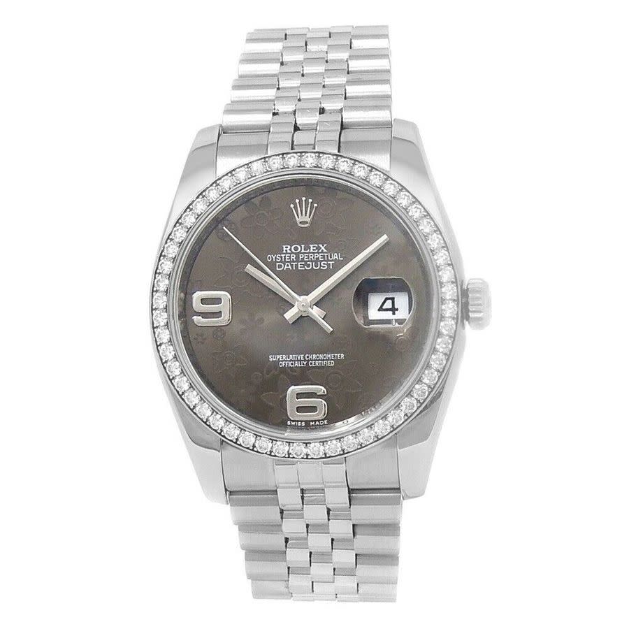 Rolex Pre-owned Rolex Datejust Automatic Chronometer Diamond Brown Dial ...