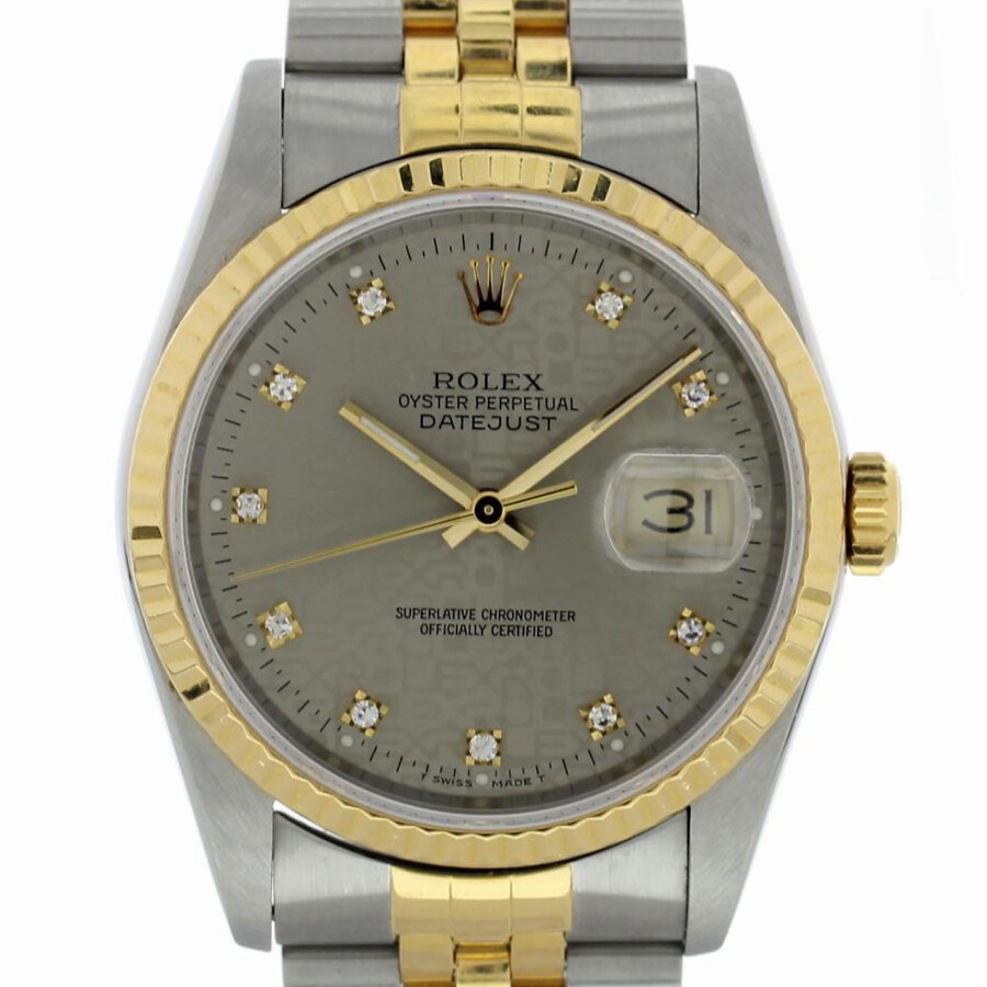 Rolex Pre-owned Rolex Datejust Automatic Chronometer Diamond Grey Dial ...