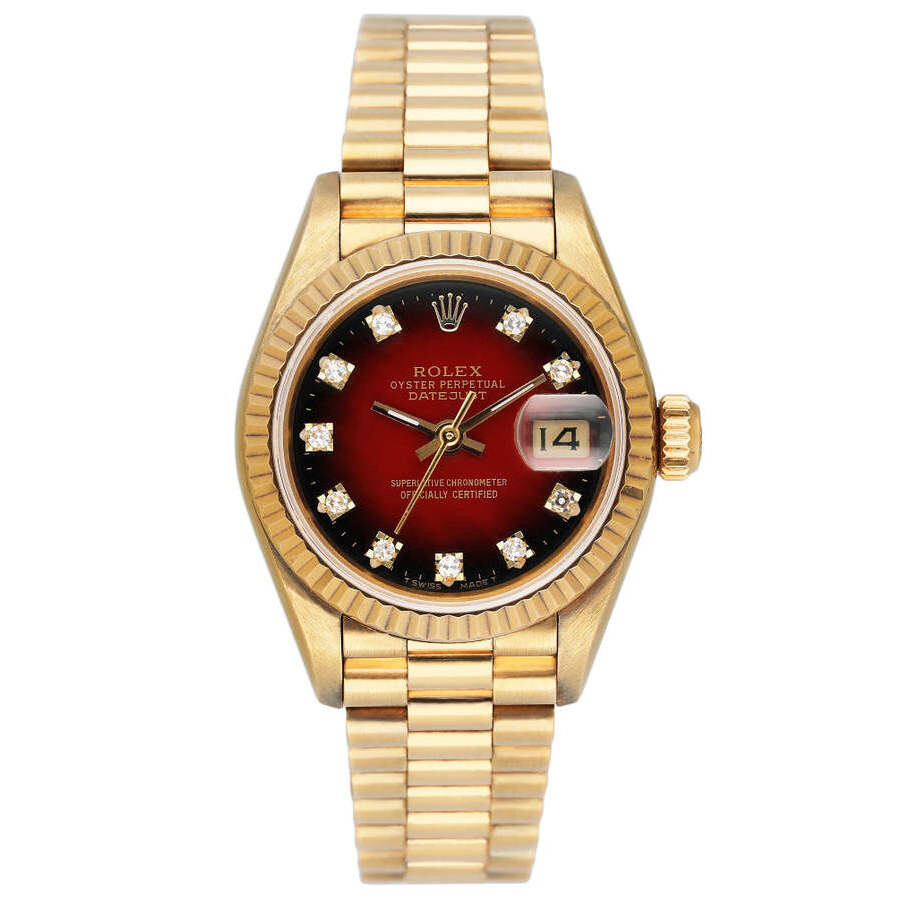 Rolex Pre-owned Rolex Datejust Automatic Chronometer Diamond Red Dial ...