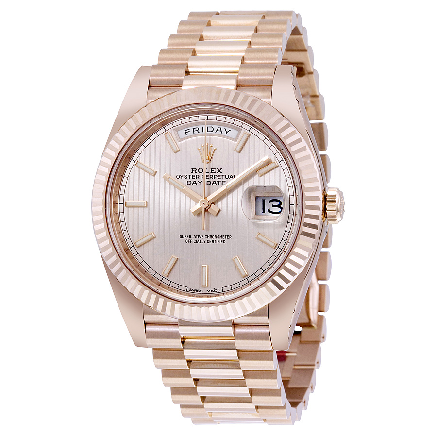 Rolex Pre-owned Rolex Day-Date 40 Sundust Stripe Dial Men's Watch ...