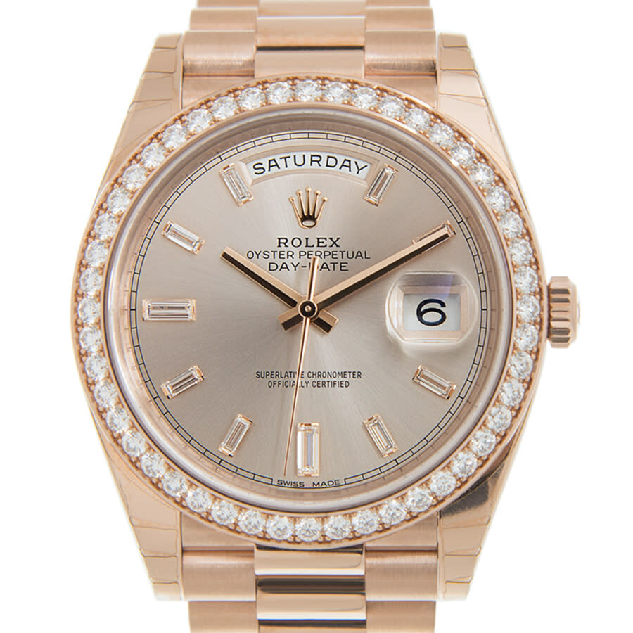 Rolex Pre-owned Rolex Day-Date Diamond Pink Dial Watch 228345 PDP - Pre ...