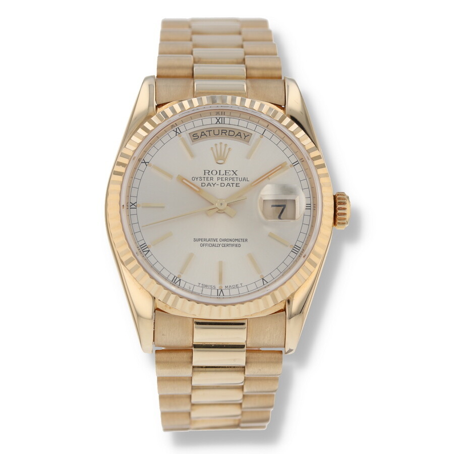 Rolex Pre-owned Rolex Day-Date President Automatic Chronometer Silver ...