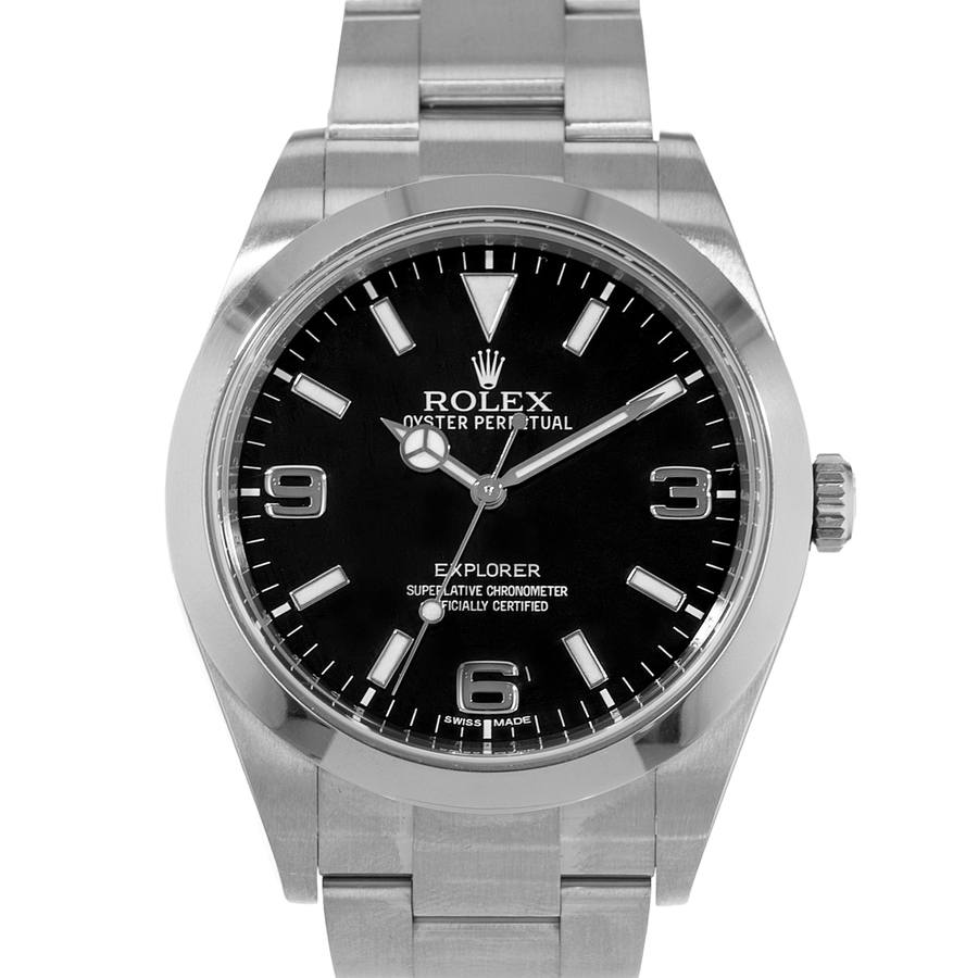 Rolex Pre-owned Rolex Explorer 39 Automatic Chronometer Black Dial Men ...