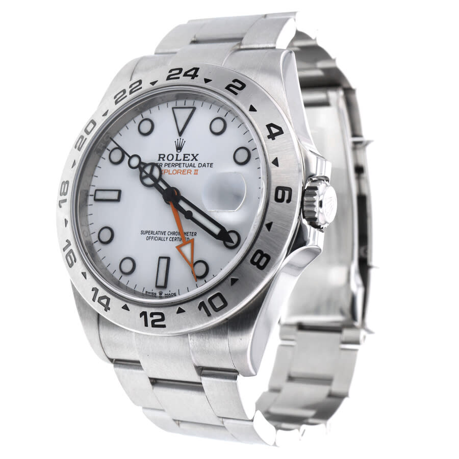 Rolex Pre-owned Rolex Explorer II GMT Automatic Chronometer White Dial ...