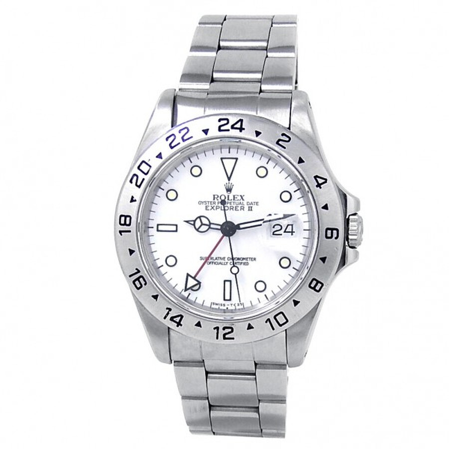 Rolex Pre-owned Rolex Explorer II GMT White Dial Men's Watch 16570-WSO ...