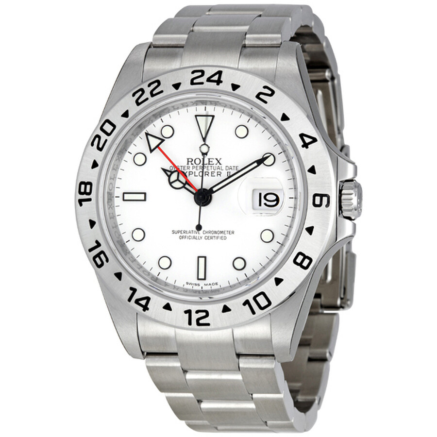 Rolex Pre-owned Rolex Explorer II GMT White Dial Men's Watch 16570-WSO ...