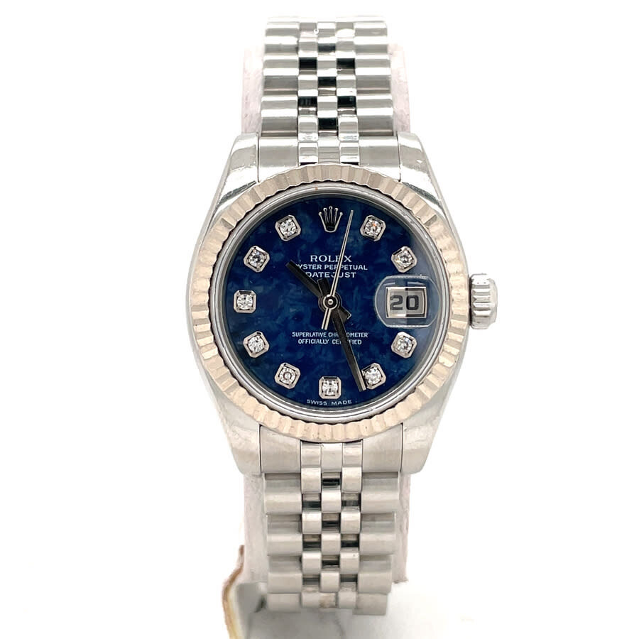 Rolex Pre-owned Rolex Lady Datejust Automatic Diamond Blue Dial Ladies ...