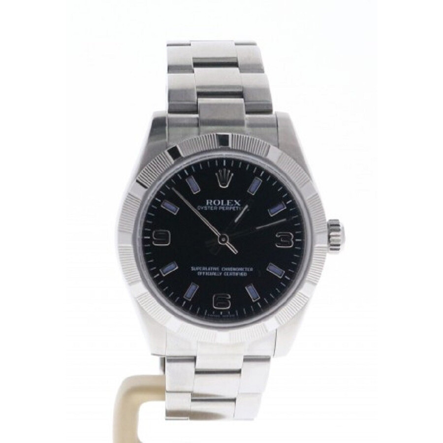 Rolex Pre-owned Rolex Oyster Perpetual Automatic Chronometer Black Dial ...