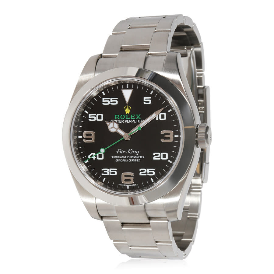 Rolex Pre-owned Rolex Oyster Perpetual Automatic Chronometer Black Dial ...