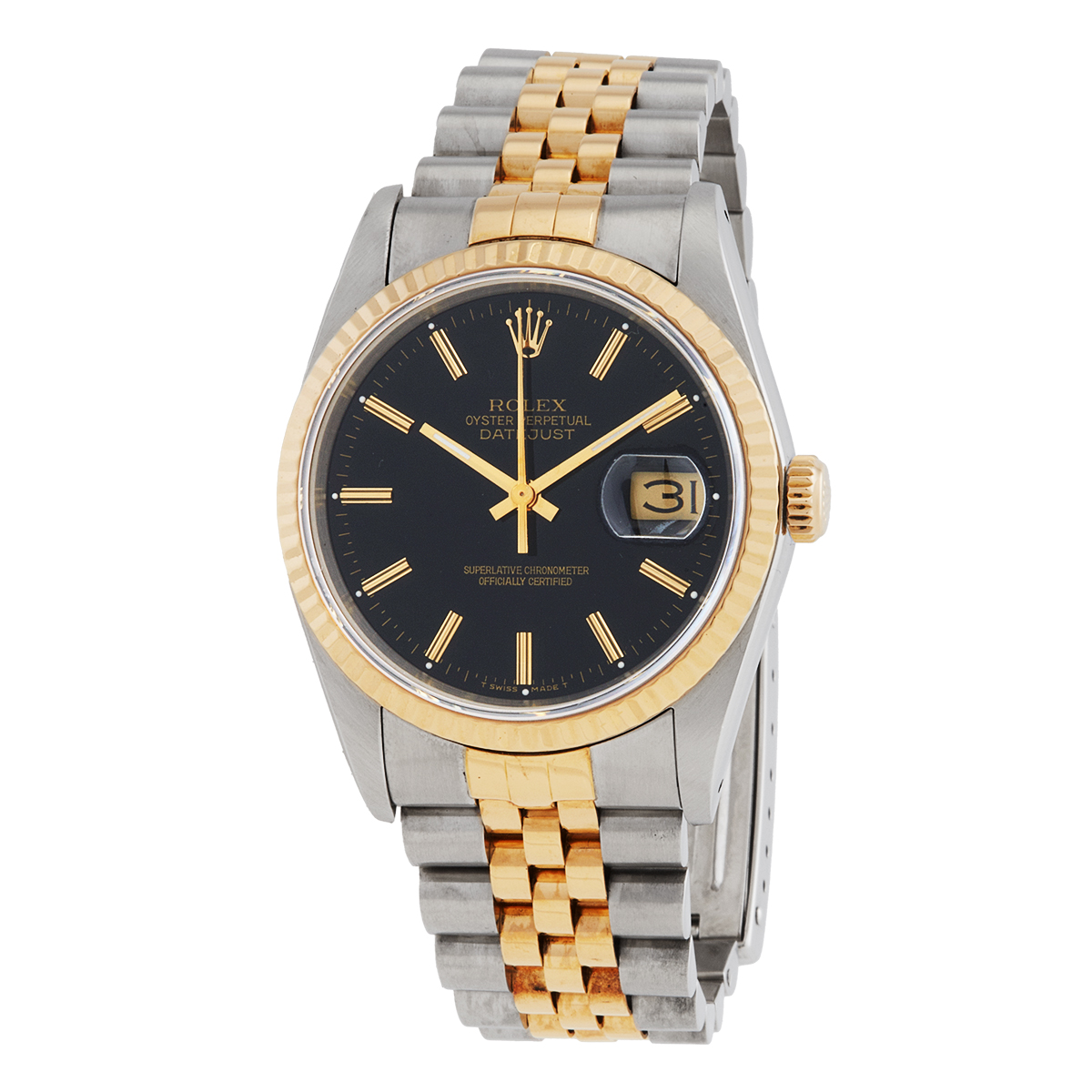 Rolex Pre-owned Rolex Oyster Perpetual Automatic Chronometer Black Dial ...