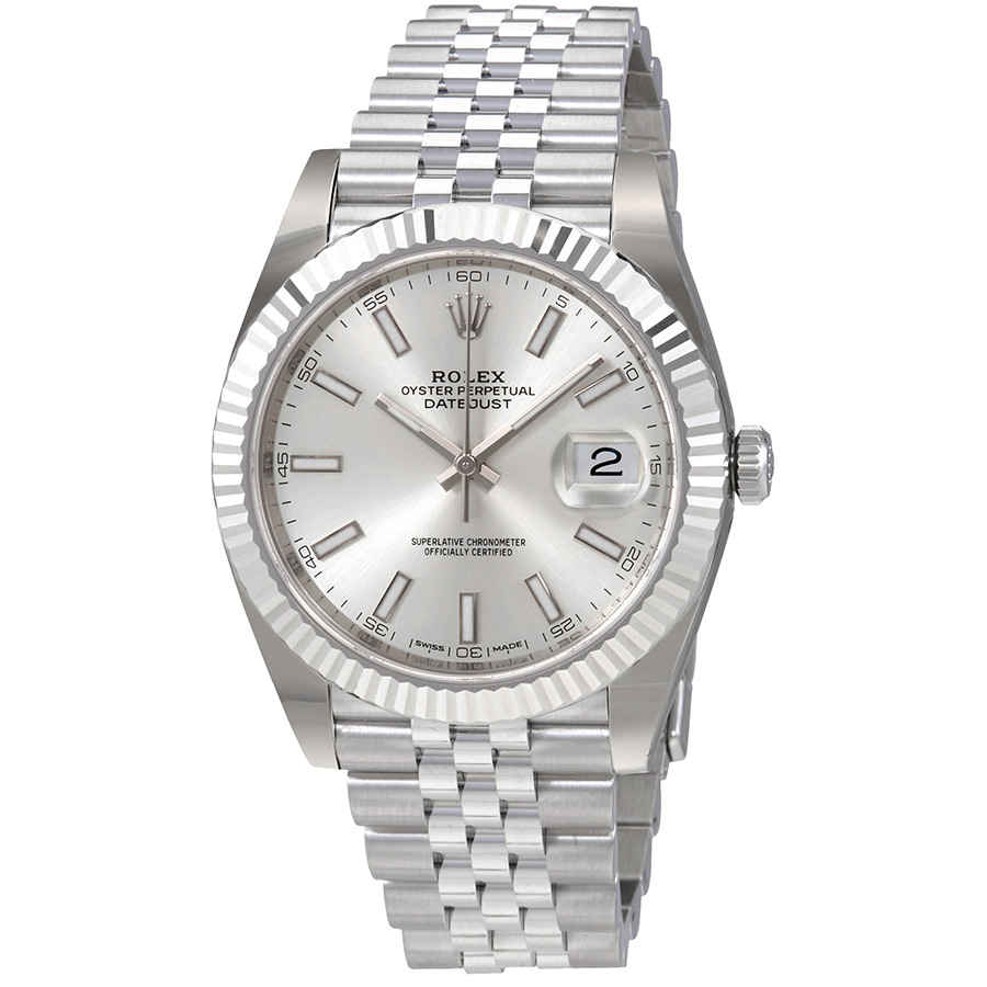 Rolex Pre-owned Rolex Oyster Perpetual Automatic Silver Dial Men's ...